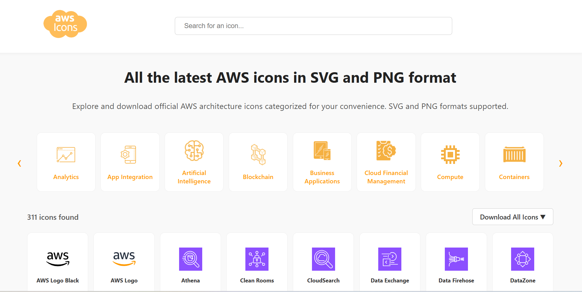 SVG and PNG AWS database Icons | AWS Icons